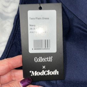 Modcloth | Dresses | Nwt Modcloths Retro Look Navy Blue Swing Dress ...